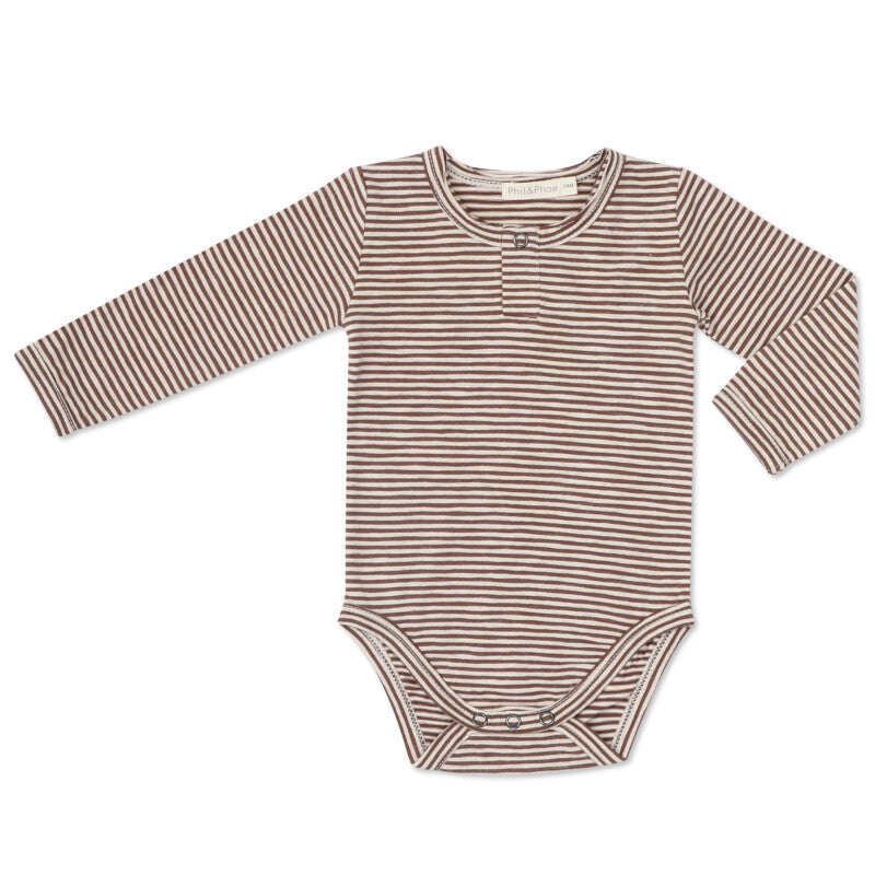 Henley Body Stripes (Burnt Umber) – Animo Kids